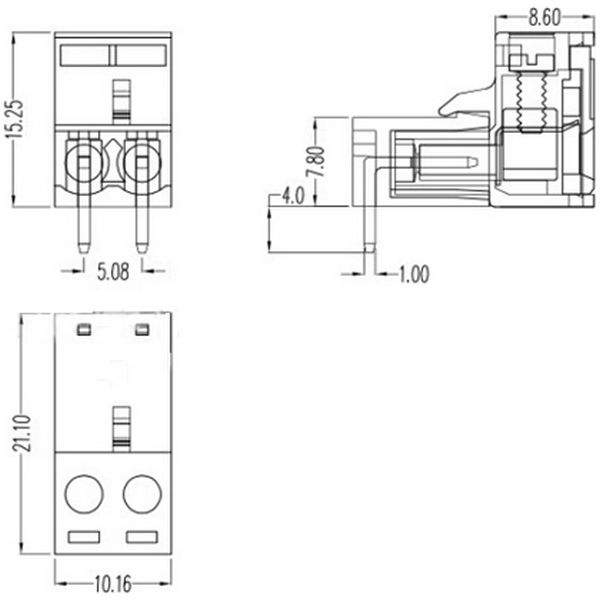 Aerial.net :: 2P Curved 5.08mm Pluggable Terminal Blocks Connector